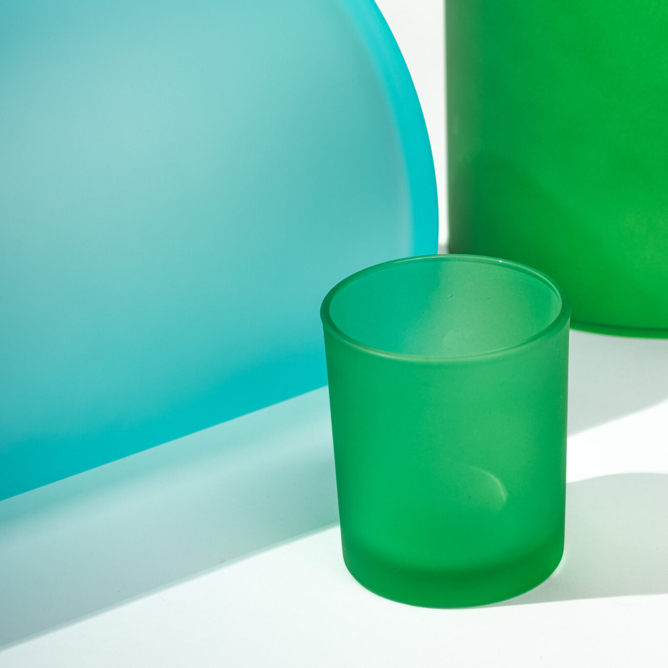 Pojemnik szklany zalewu świec zielona satyna 230 ml kpl. 6 szt.